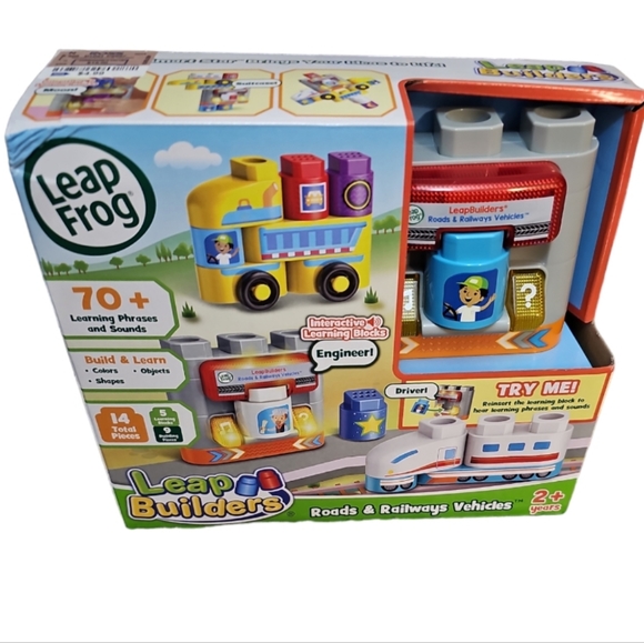 Toys | Leap Frog Leap Builders Roads And Railways Vehicles Play Set ...